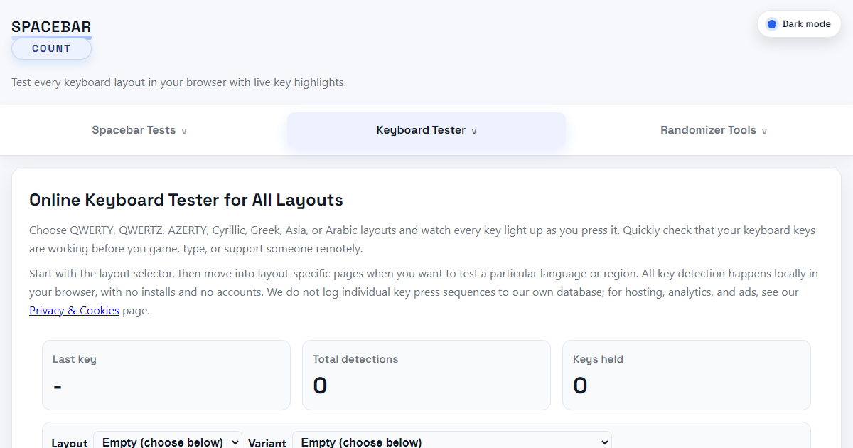 Keyboard Tester for Every Layout | Live Key Highlight Tool